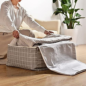 Liampo Large Capacity Clothes Organization and Storage Bins with Handles Bedding Storageused for Quilt Cover Quilt Luggage Packing 3 Pieces