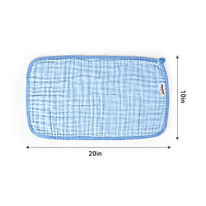 Maliton Baby Boy Muslin Burp Cloths 6 Pack Large 20''x10'' 100% Cotton Burp Rags Absorbent and Soft 6 Layers Baby Spit Up Rags Newborn Boy Essentials(Blue, Pack of 6)