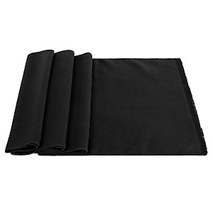 Scarf for Men Fall Winter Warm Scarves Soft Tassel Cashmere Feel Scarf Solid Black
