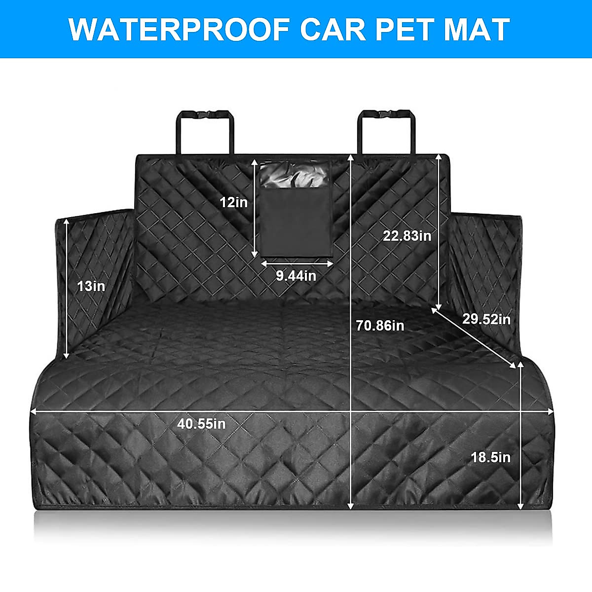 Cargo Liner for Pet, Waterproof Non-Slip Durable Dog Cargo Cover Mat Universal for Cars, SUV, Minivan with Bumper Flap Protector, Large Size