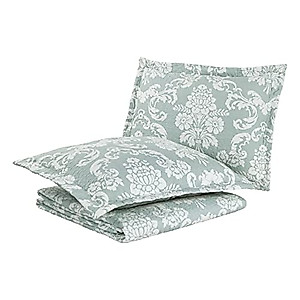 Laura Ashley - King Quilt Set, Reversible Cotton Bedding with Matching Shams, Lightweight Home Decor for All Seasons (Venetia Blue, King)