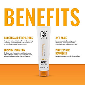 GK HAIR Global Keratin The Best (3.4 Fl Oz/100ml) Smoothing Keratin Hair Treatment - Professional Brazilian Complex Blowout Straightening For Silky Smooth & Frizz Free Hair