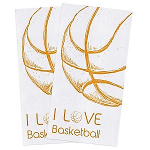Kitchen Cloth Dish Towels Super Absorbent Dishtowels Strong Absorption Water and Remove Oil and Dust Dish Rags Nonstick Oil Washable Fast Drying Basketball 2 Pack 18" x 28"