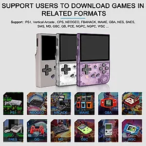 Anbernic RG35XX Handheld Game Console Retro Games Consoles with 3.5 Inch IPS Screen 64G TF Card 5474 Classic Games 2100mAh Battery Support Linux and Garlic Dual Stylem, HDMI and TV Output Gray