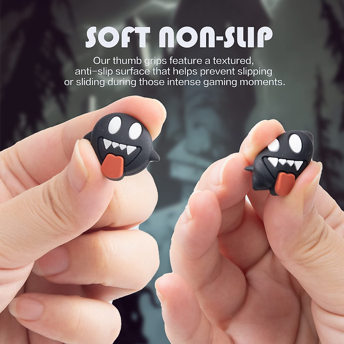 PS5 Controller Thumb Grips, Ghost Thumb Caps for Switch Pro Controller, PS5 Controller, PS4 Controller, Xbox Series X Controller - 4 Packs