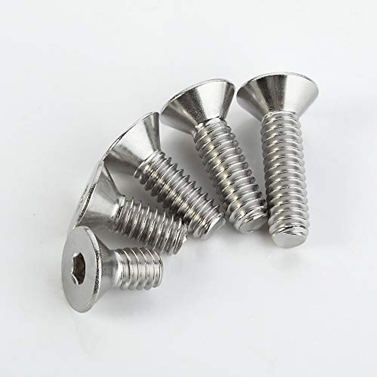 1/4-20 x 1/2", 5/8", 3/4", 7/8", 1" Flat Head Socket Cap Screws, Allen Socket Drive, Stainless Steel 18-8 (304), Bright Finish, Fully Threaded, 50 PCS