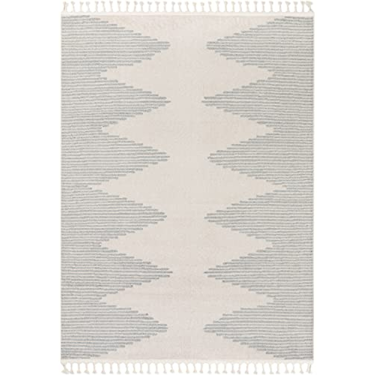 Well Woven Zella Grey Tribal Diamond Medallion (5'3" x 7'3") Area Rug