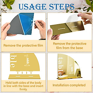 Gold Table Number with Stands 1-10,Table Numbers for Wedding 6x6 Inch Quarter-Circle Design with Holder,for Wedding Table Centerpiece Decoration for Soiree,Party,Birthday