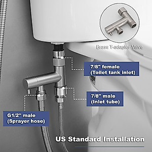 Bathfinesse Bidet Sprayer for Toilet, Solid Brass Handheld Bidet Attachment, Adjustable Water Pressure, Brushed Nickel