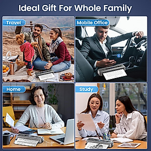 Portable Printer Wireless for Travel and Home Office - Upgarde Inkless Portable Printer with Inner Paper Bin, Thermal Portable Printer Compact Printer Support US Letter and Multiple Sizes