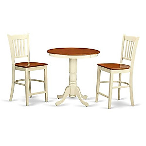 East West Furniture EDGR3-WHI-W Dining Set, 3-Piece