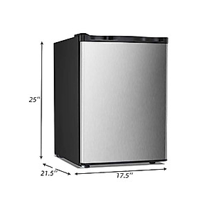 Electactic Upright Freezer 2.1 Cu.ft Freezer Upright Stainless Steel Compact Upright Freezer with Reversible Single Door, Free Standing Freezer with Adjustable Thermostat, El-05