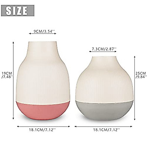 PROGUP White Flower Vase for Home Decor ,Boho Vases Set of 2,Decorative Vase for Pampas Grass & Dried Flowers,Modern Rustic Farmhouse,Decor,Table,Bookshelf, Mantel and Entryway Decor