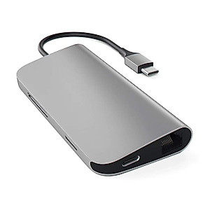 Satechi USB C Hub Multiport Adapter, USB C Docking Station with 4K HDMI, 60W USB C PD Charging, 3 USB-A, Ethernet, Micro/SD Card Readers, for MacBook Pro/Air M1 M2 M3, Windows - Space Gray