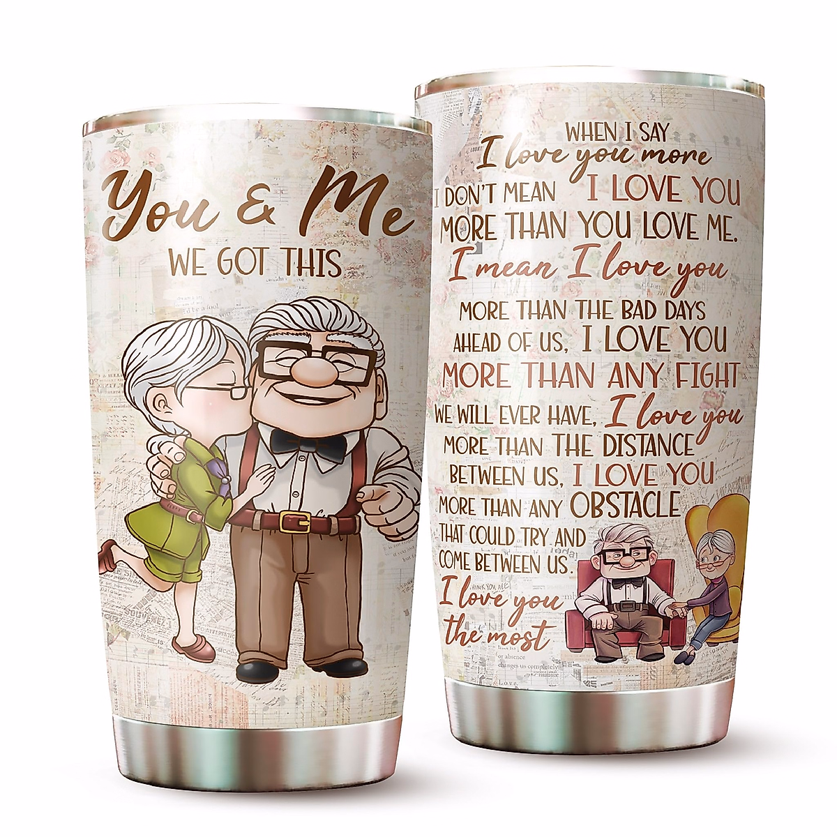 MARSANA Gifts for Her - Valentine Tumbler - Gifts for Couple - Couple Tumbler - Gifts for Wife - Gifts for Anniversary Couple - Couple Cup - Couple Mug - Tumbler 20 Oz