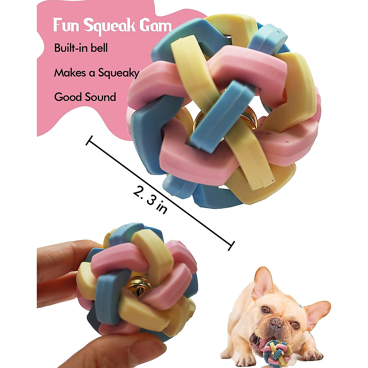 DogieLyn Puppy Toys or Small Medium Dogs 4 Pack Chew Toy for Puppies Pet Teething Toy for Cleaning Teeth Interactive Soft Plush Panda Treat DispenserI Bone Squeaky Ball Tri-Color Ring Cute Toy Set
