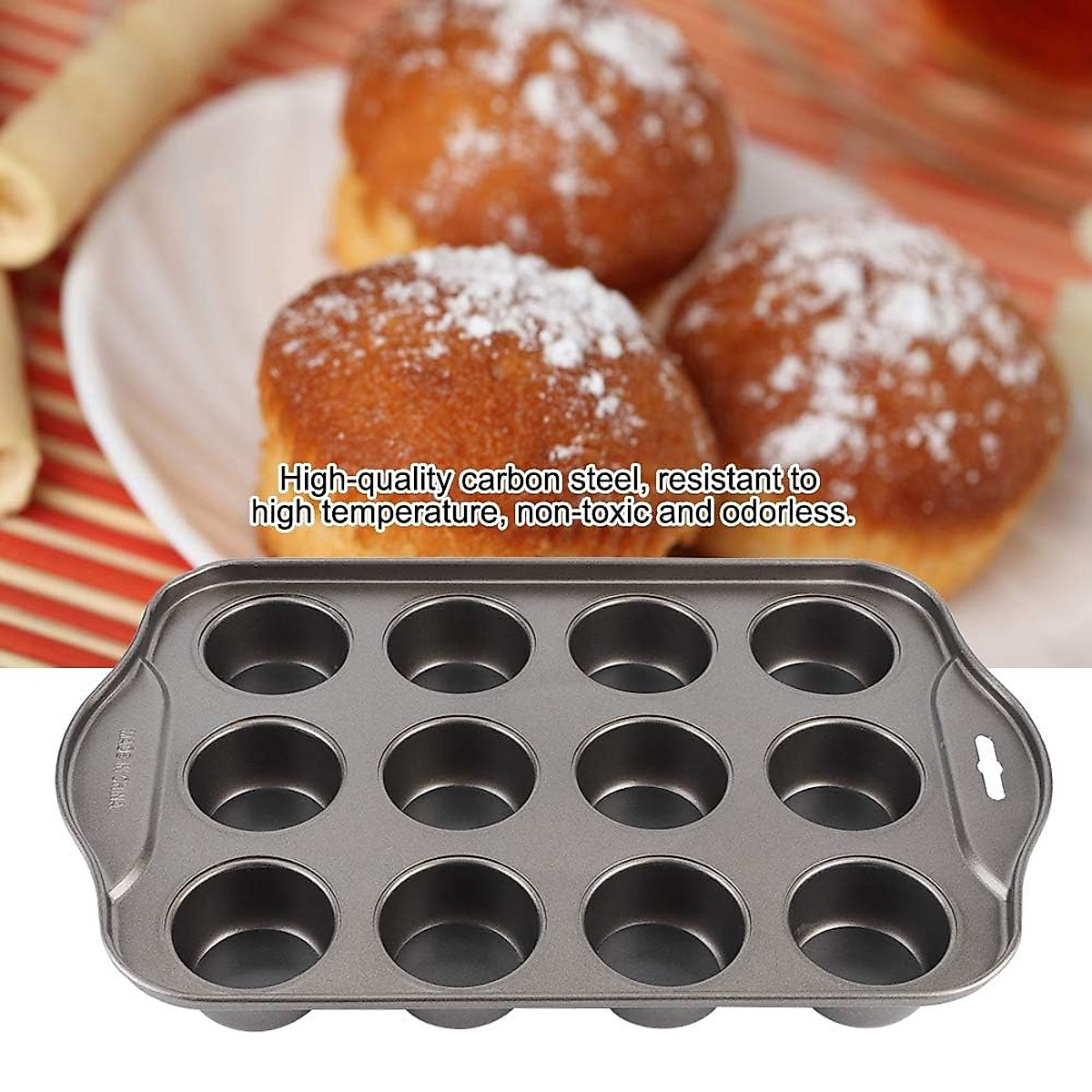 Mini Muffin Cheesecake Pan,12 Cavity with Removable Bottom Cupcake Pan Mini Round Cake Pans Nonstick Cake Mold DIY Baking Cake Mold Bakeware Kitchen Utensils