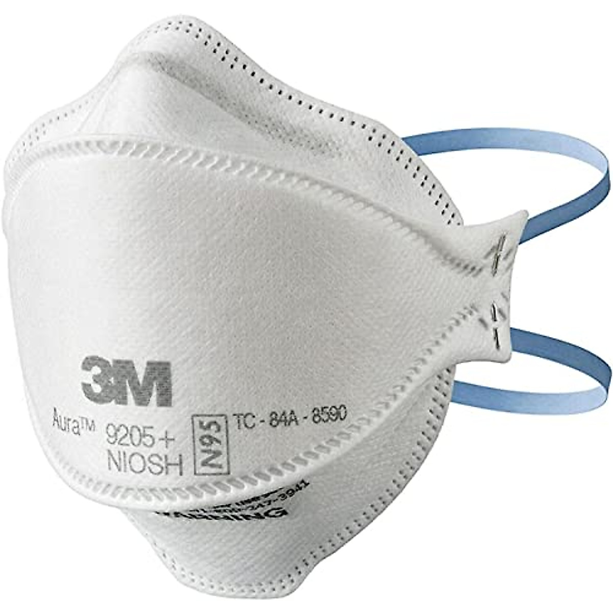 3M Aura Particulate Respirator 9205+ N95, Lightweight, 3 Panel Designed Helps Provide Comfortable and Convenient Respiratory Protection, 3-Pack