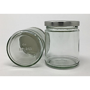 9 oz Straight Sided Glass Jar with Metal Silver Lid 12-Pack by Richards Packaging