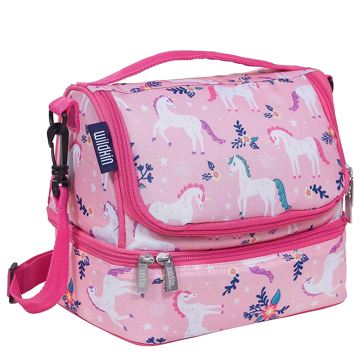 Wildkin Two Compartment Insulated Lunch Bag for Kids – School & Travel Ready - Magical Unicorns