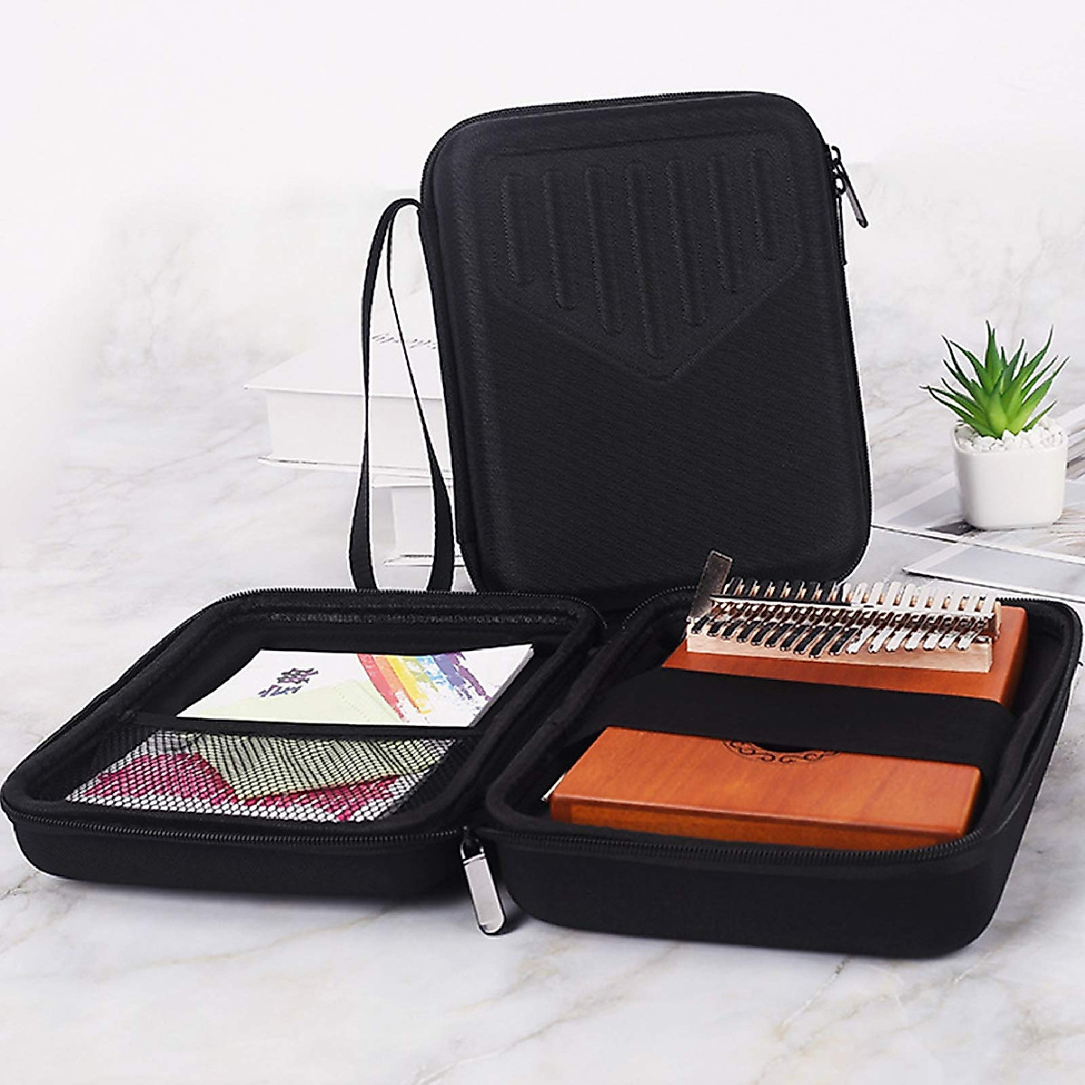 Miwayer Thicken 17-Keys/21-Keys Kalimba Case,Thumb Piano Bag Shockproof Waterproof,Kalimba Storage Bag Musicial Instrument (17-Keys Regular)
