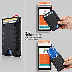 Magnetic Card Holder Leather Wallet, Credit Card Holder Wallet with MagSafe for iPhone 14/14 Plus/14 Pro/14 Pro Max and 13/12 Series Magsafe Wallet, Max Fit 7 Cards, RFID Blocking, Compact Size