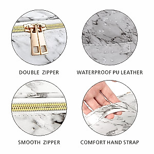 DISEN Makeup Bag Organizer with Extra 5 Brushes, Adjustable Dividers, Makeup Bags for Women Cosmetic Bag Portable Travel Case Waterproof and Durable