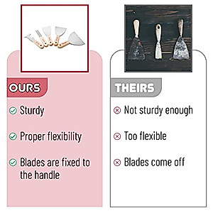 Bates- Paint Scraper, 5 Pc Scraper Tool, Putty Knife Set, Putty Knife, Painting Tools, 5 in 1 Tool, Spackle Knife, Wallpaper Scraper, Painters Tool, Crown Molding Tool, Paint Remover for Wood, Scraper