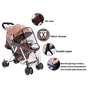 Simplicity Stroller Rain Cover Universal Rain Cover for Stroller Baby Universal Waterproof Windyproof Weather Shield Stroller Rain Cover, Window Style