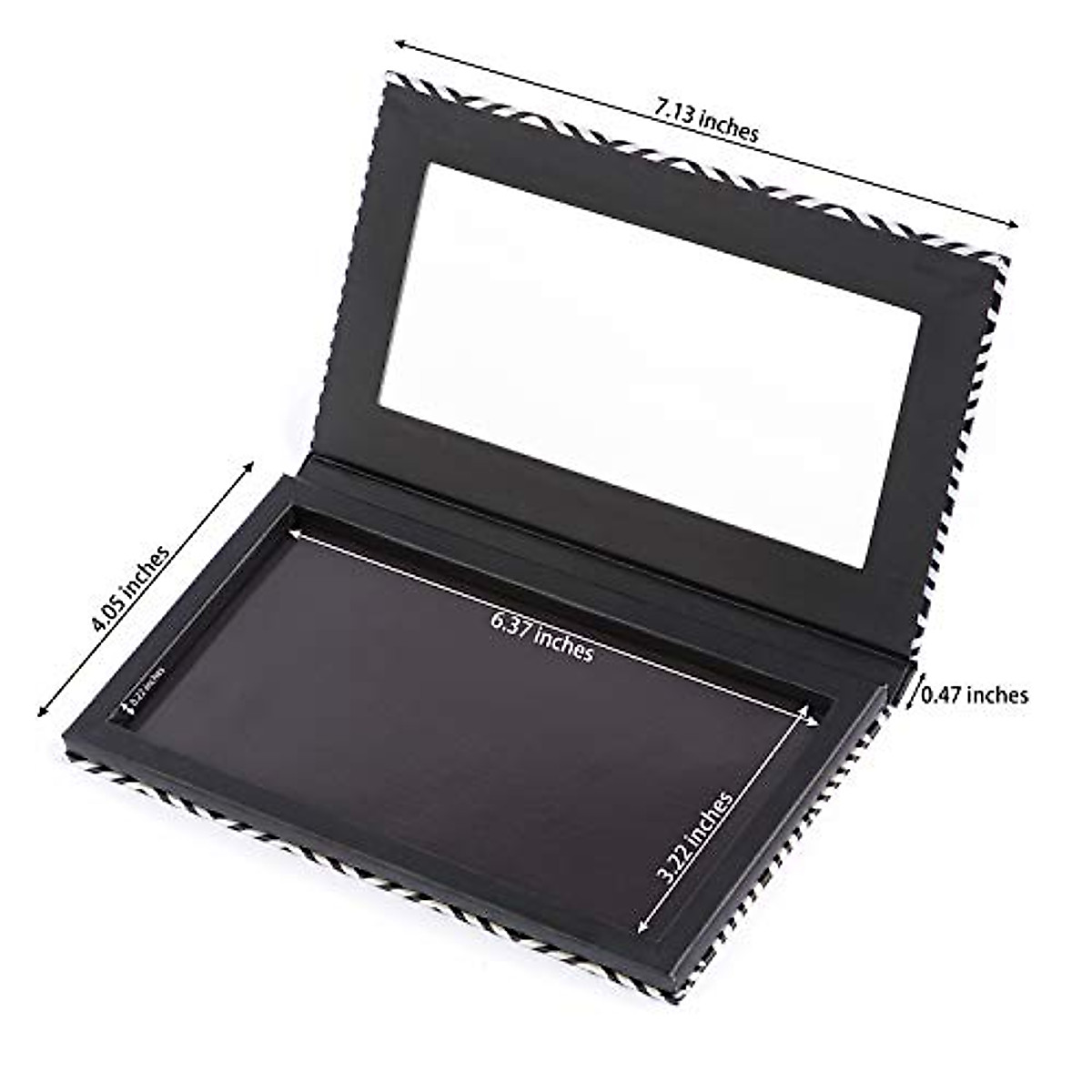 Allwon Magnetic Palette Black Empty Makeup Palette with Mirror and 20Pcs Adhesive Empty Palette Metal Stickers for Eyeshadow Lipstick Blush Powder