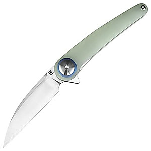 ARTISANCUTLERY Folding Knife CAZADOR (1848P) AR-RPM9 Powder Steel Blade Natural Green G10 Handle Pocket Knife EDC Knife