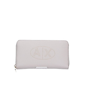 A|X ARMANI EXCHANGE womens Pebble Eco Leather Zip Wallet Wristlet Wrislet bag, Noise, One Size US
