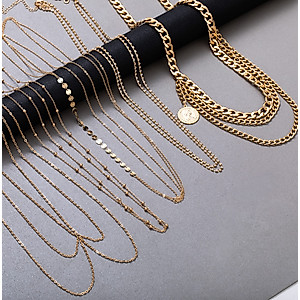 YOVORO 9PCS Sexy Belly Waist Chain for Women Bikini Body Chain Beach Bra Chain Jewelry Set G