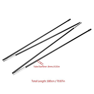 Shade Sail Poles, Camping Tarp Telescoping Pole, Lightweight Portable Sturdy Durable Fiberglass for Double Tents Support Rods Awning Frames Kit