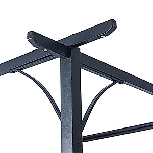 ABCCANOPY Patio Pergola 11x11 - Outdoor Sun Shade Canopy with Retractable Shade for Garden Porch Backyard (Dark Gray)