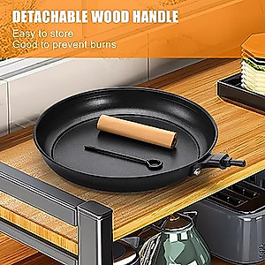 bodkar Versatile Nonstick Round Grill Flat Pan for Stove Tops,10" Lightweight Grill Frying Egg Omelet Pan Skillets for Camping Indoor Outdoor Cooking