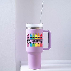 Personalized Teacher Tumbler With Name, Personalized Teacher 40oz Tumbler, Cute Tumbler For Teacher, Teacher Gift, Teacher Week, Back to School Gift, Thank You Gift Teacher 4