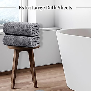 Tens Towels Large Bath Sheets, 100% Cotton, 35x70 inches Extra Large Bath Towel Sheets, Lighter Weight, Quicker to Dry, Super Absorbent, Oversized Bath Towels (DARK GREY)