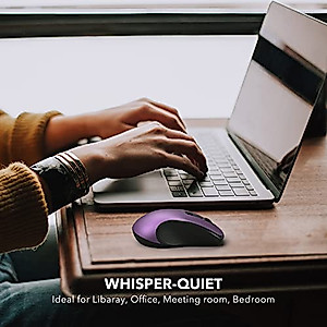 Deeliva Wireless Mouse, Computer Mouse Wireless 2.4G USB Cordless Mouse with 3 Adjustable DPI, 6 Buttons, Ergonomic Portable Silent Mice for Laptop PC Computer Chromebook (Purple)
