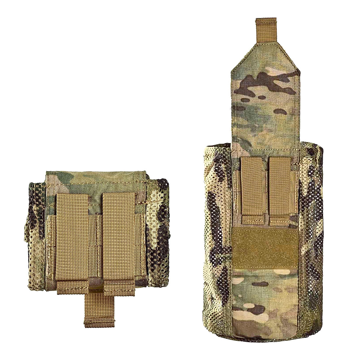 Molle Dump Pouch Belt Mount,SABADO Drawstring Bag Folding Tactical Pouches,Roll Up Mesh Dump Pouch Tool Pack for Carrier Vest Belt