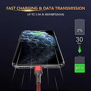 Durcord iPhone Charger 6FT/6/3/1.5, Lightning Cable Fast Charging iPhone Cable Nylon Braided iPhone Charging Cord Compatible with iPhone 14/13/12/11 Pro Max/XS MAX/XR/XS/X/8/7/Plus/6S/6/SE/5S/iPad