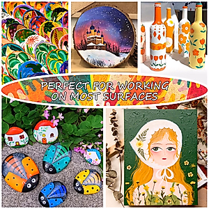 82 Pack Acrylic Paint Set, Shuttle Art 66 Colors Acrylic Paint with 10 Brushes, 22ml/0.74oz Tubes, Vibrant Colors, Artist Painting Supplies for Kids, Adults Painting & Crafting on Canvas, Wood Ceramic