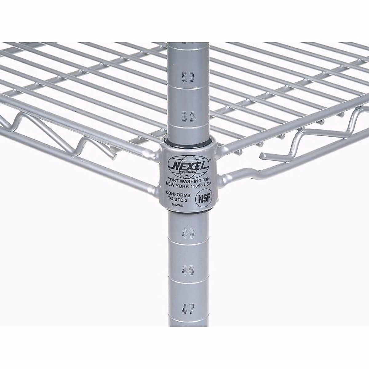 Nexel Poly-Z-Brite Adjustable Wire Shelving Unit, 4 Tier, Heavy Duty Organizer Rack Multi-Purpose Storage Shelf, 14" x 72" x 74"
