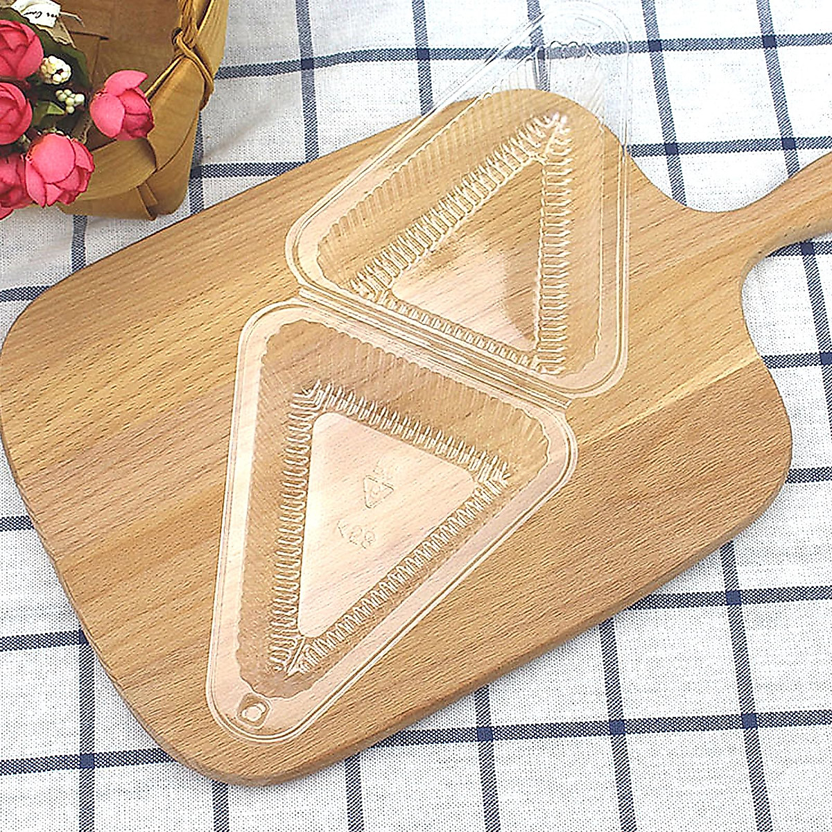 SVICCOOKQ 200 Pcs Cake Slice Containers,Cake Slice Boxes,individual cake slice containers with 200 sets of cake stickers for Cheesecake Small Pies Snack Dessert