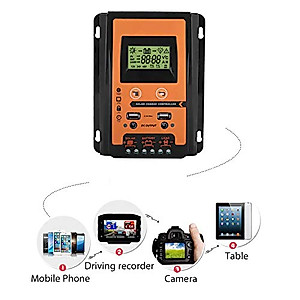 Ebtools Mppt-MPPT Solar Charge Controller 12v/24v 30A/50A/70A Solar Panel Battery Regulator Charge Controller Dual USB LCD Display Solar Power Battery Charger Controller(30A) Premuim Solar Charge Cont