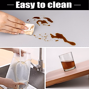 Aecoyke Shelf Liner, Cabinet Liner, Non Adhesive Kitchen Plastic Drawer Liner, Non Slip Shelf Liners for Kitchen Cabinets, Pantry, Shelves, Under Sink, Clear Refrigerator Liners (Clear, 12 x 240 inch)