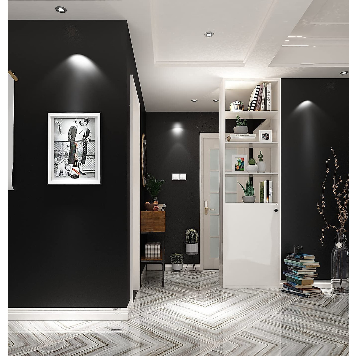 AbaBoorty Chalkboard Wallpaper for Walls Matte Black contact paper Self Adhesive Removable Solid Black Peel and Stick Wallpaper Waterproof Roll for Blackboard Wall Decal Reform 15.7"X78.7"