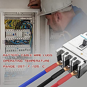 150Pcs Copper Wire Lugs, 70Pcs AWG 2 4 6 8 10 12 Battery Cable Lugs Battery Cable Ends Ring Terminals Connectors with 80pcs Heat Shrink Tubing