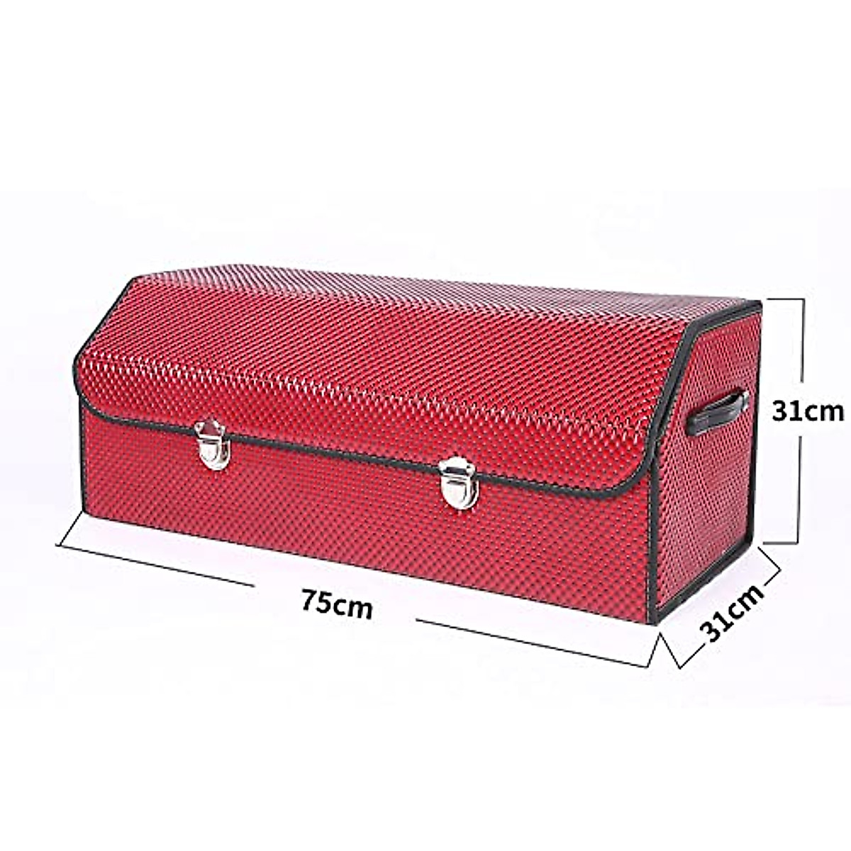 Multipurpose Collapsible Car Trunk Storage Organizer with Lid - Portable Car Storage Box Bin SUV Van Cargo Carrier Caddy for Shopping Camping Picnic Home Garage