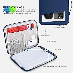 9-11 Inch Tablet Carrying Sleeve Case for Amazon Fire Max 11 2023/10.1" Fire HD 10 Plus Kids Pro, Samsung Galaxy Tab S8 S7 A8 A7 A S6 11" 10.5" Protective Carrying Bag with Handle(Blue)